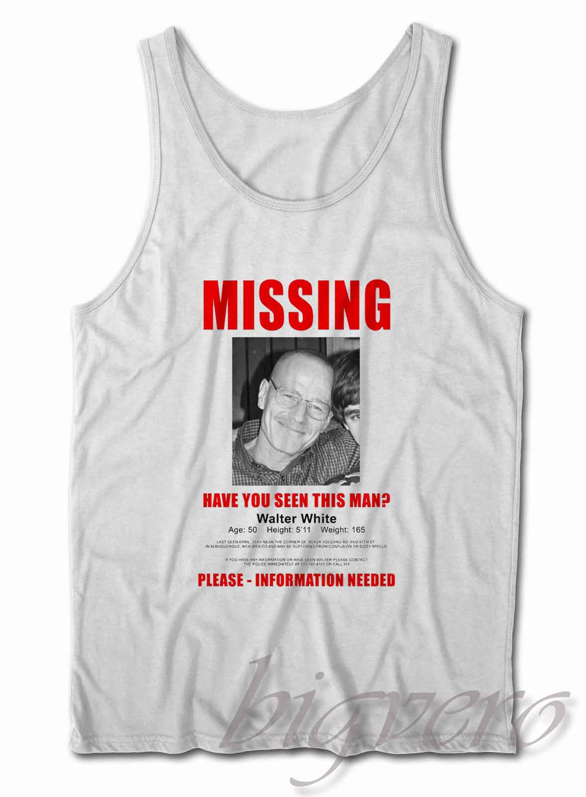 Buy Now ! Breaking Bad Walter White Missing Tank Top Size S-3XL