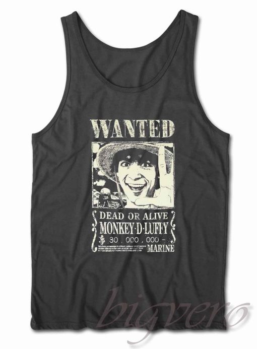 One Piece Luffy Live Action Wanted Poster Tank Top Size S-3XL