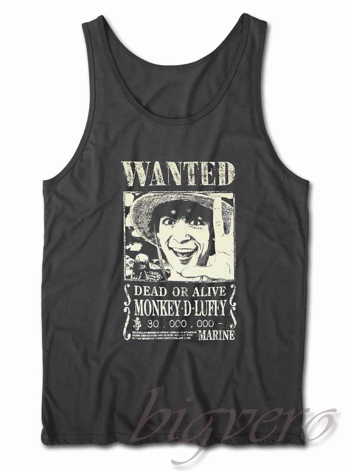 One Piece Luffy Live Action Wanted Poster Tank Top Size S-3XL